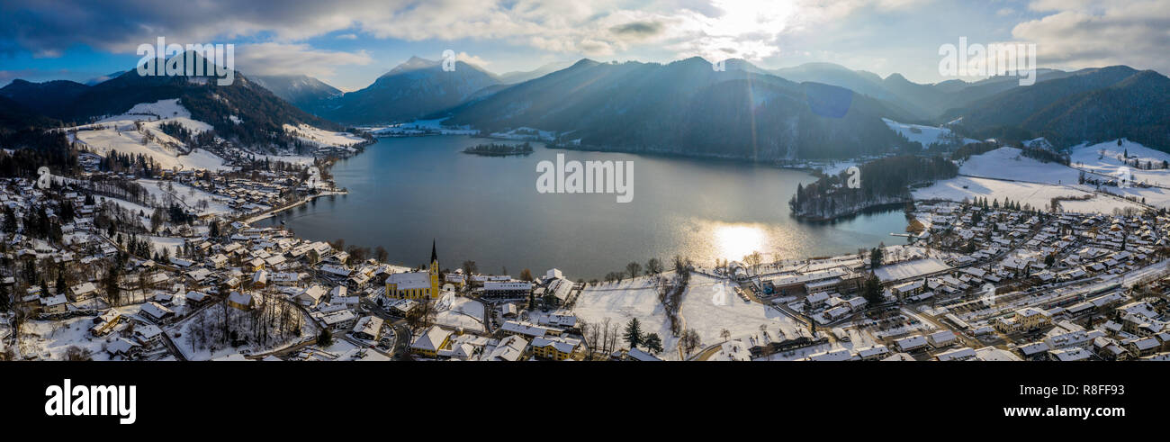 Aerial View Lake Schliersee Winter, Germany Stock Photo - Alamy