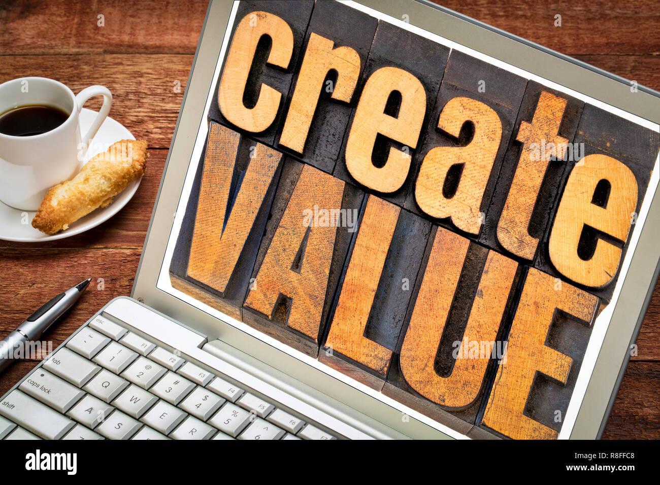 create value typography - inspiration concept - words in vintage ...