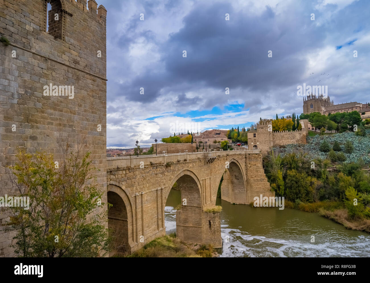 The Puente de San Martín (St Martin's Bridge), a medieval bridge across ...
