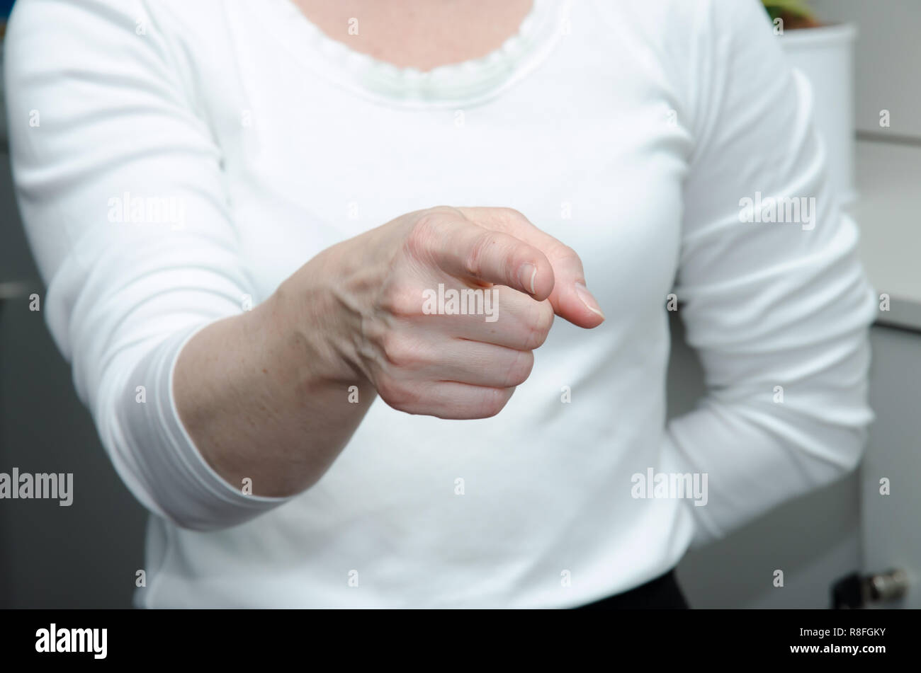 faceless person with point finger gesture image Stock Photo - Alamy
