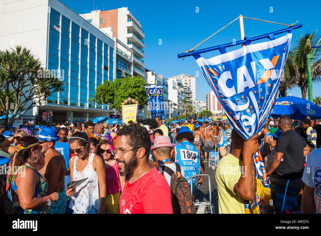RIO DE JANEIRO - FEBRUARY, 2017: Brazilians crowd onto the Ipanema ...
