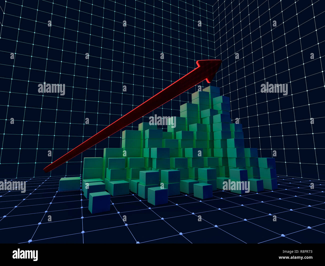 Business graph and growth chart. 3D rendering Stock Photo - Alamy
