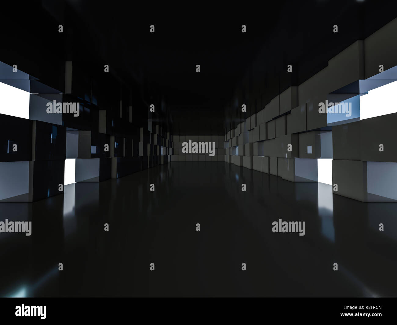 Abstract modern architecture background, empty open space interior. 3D ...