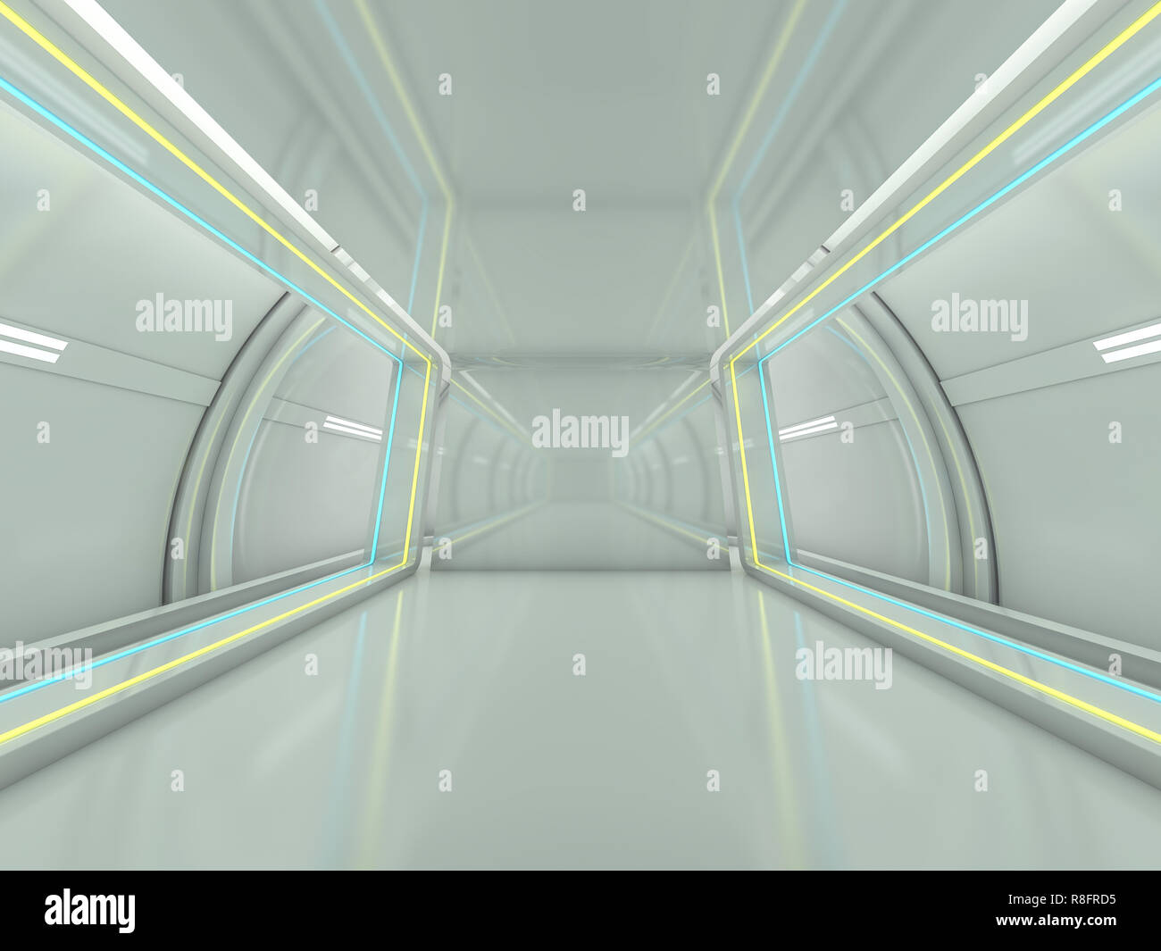 Abstract modern architecture background, empty open space interior. 3D ...