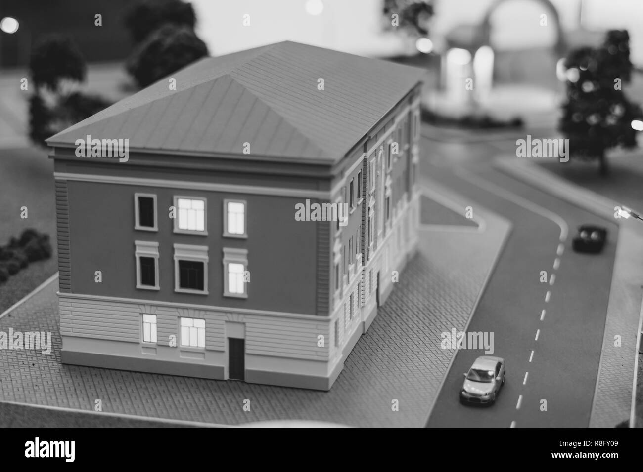 Model of small buildings and streets of the whole city Stock Photo - Alamy