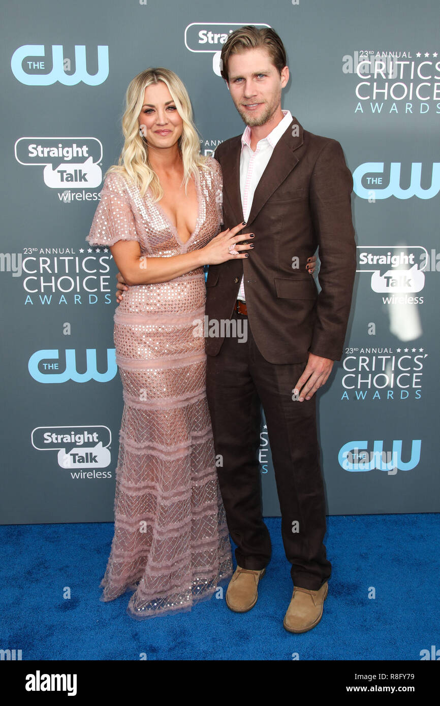 SANTA MONICA, LOS ANGELES, CA, USA - JANUARY 11: Kaley Cuoco, Karl Cook ...