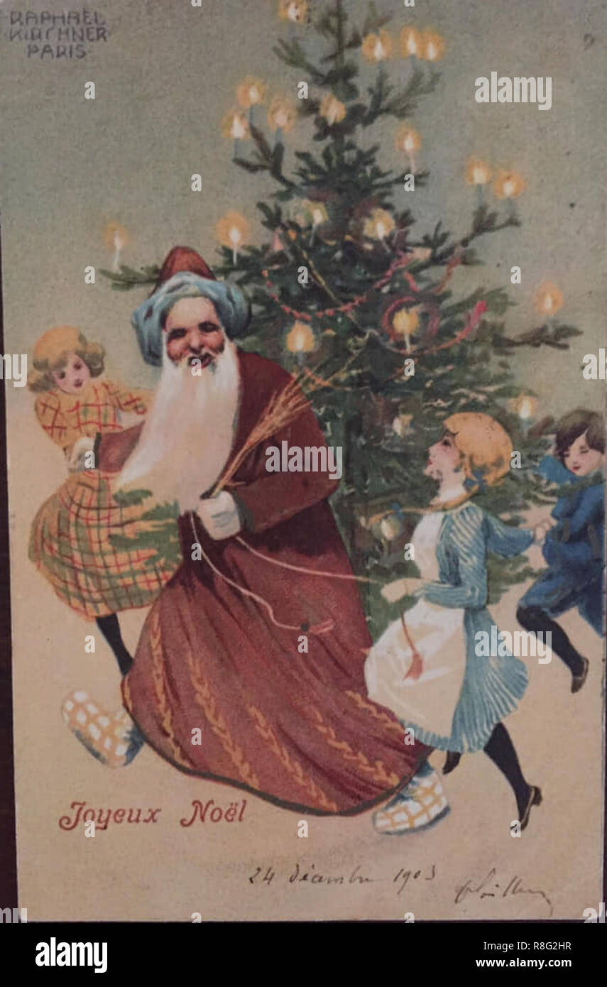Vintage Christmas illustration Stock Photo - Alamy