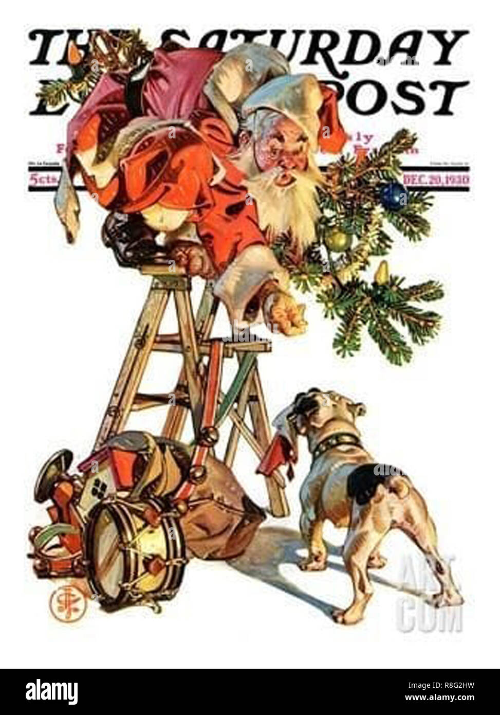 Vintage Christmas illustration Stock Photo - Alamy