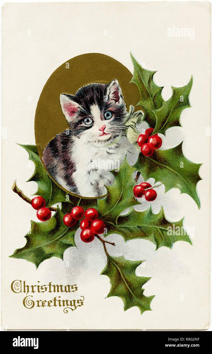 Vintage Christmas illustration Stock Photo - Alamy