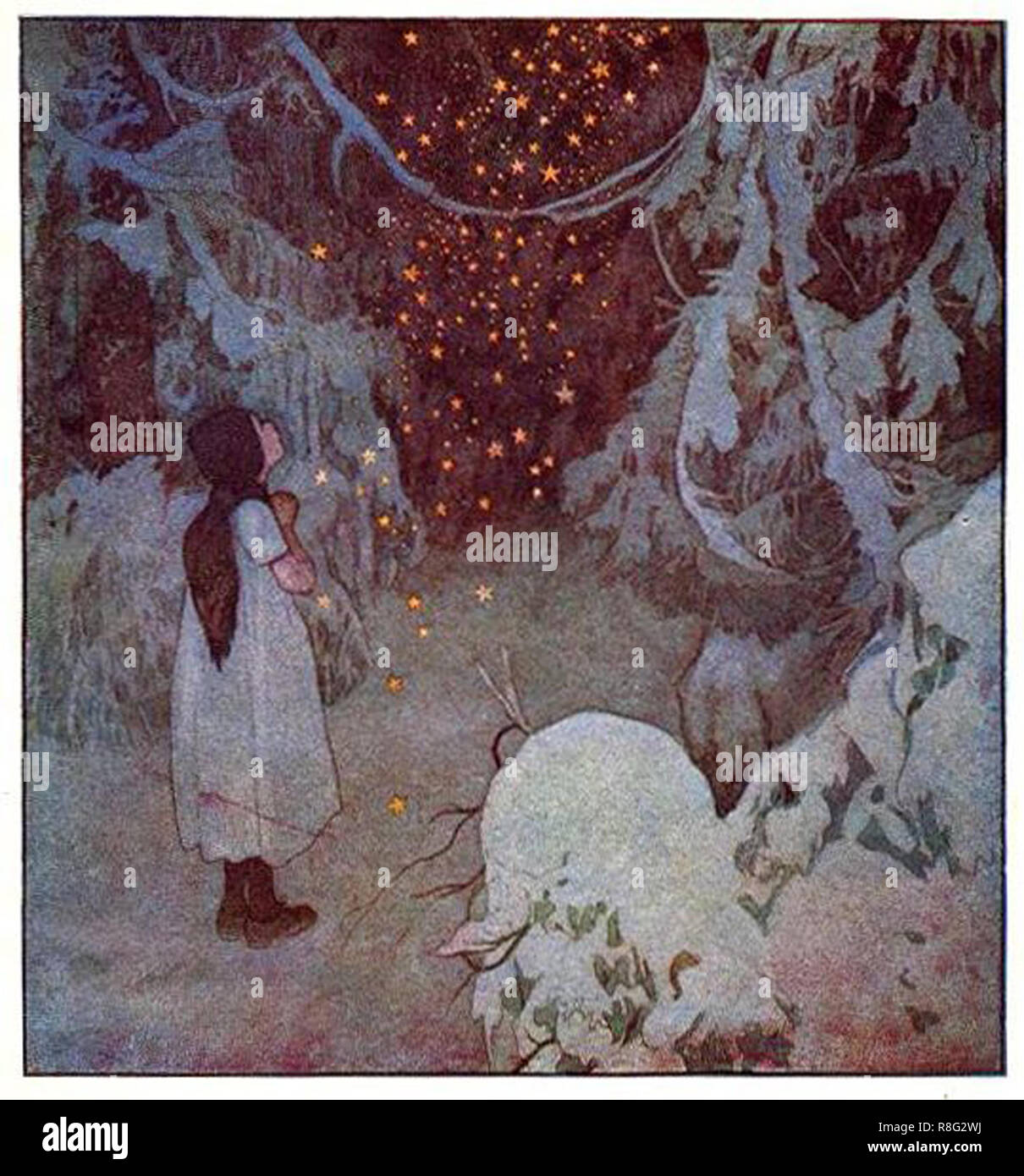 Vintage Christmas illustration Stock Photo - Alamy