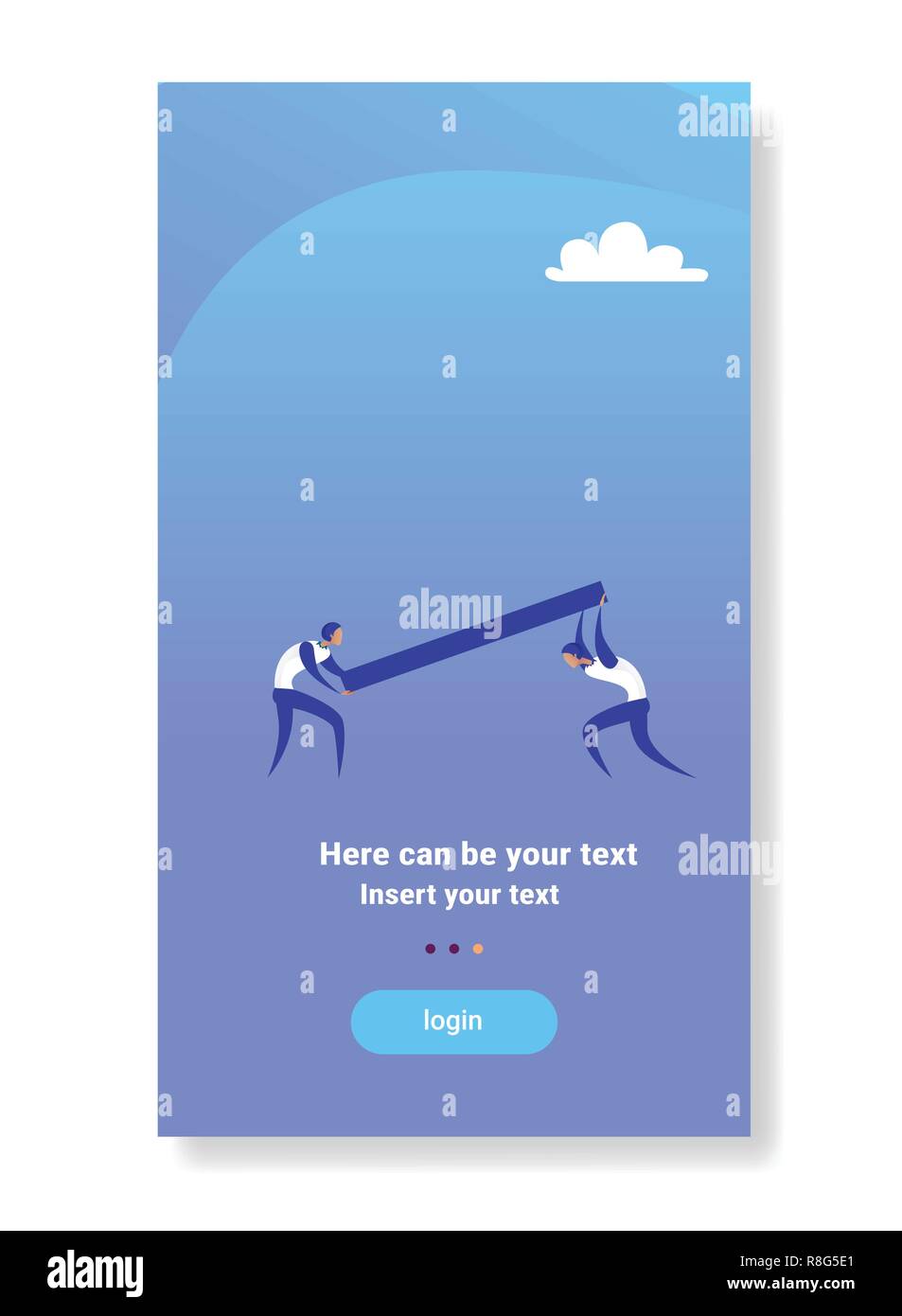 two businessmen holding stick beam business people cooperation teamwork ...