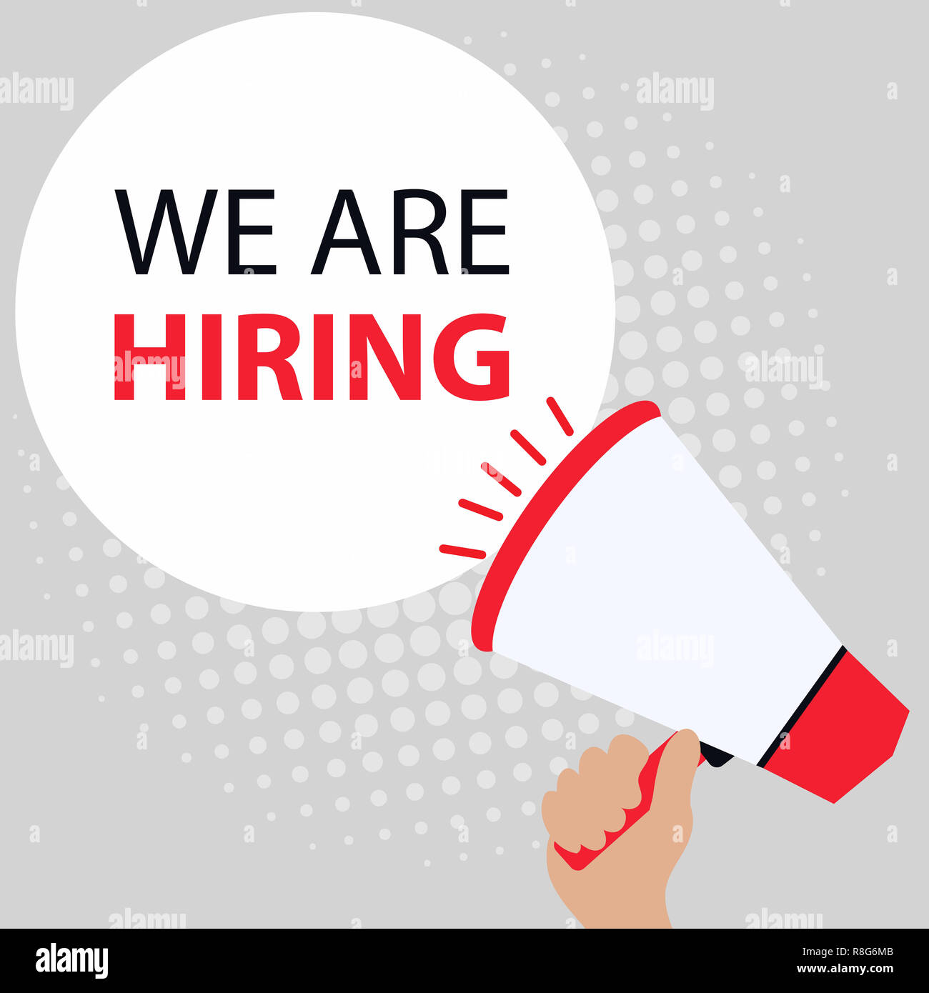 Handwriting text writing We re are Hiring. Concept meaning Advertising ...