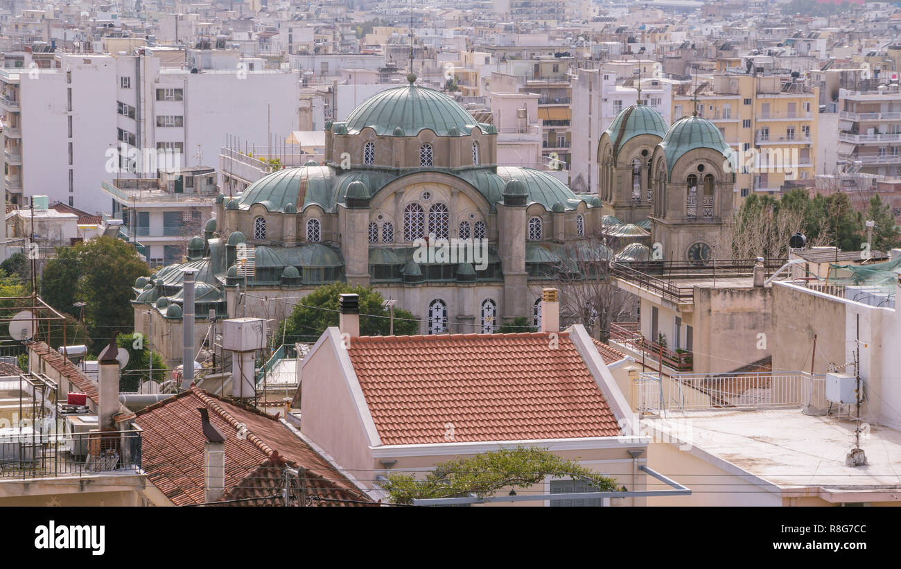 Cityscape of Patras on Peloponnese in Greece; view from the historic ...