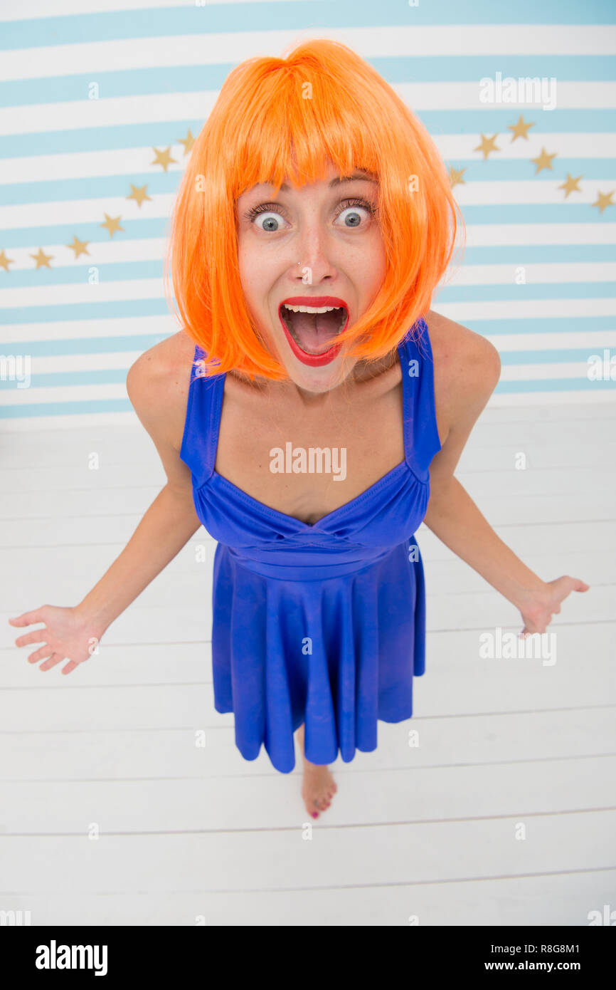 this is unbelievable. crazy girl with happy or surprise emotions on ...