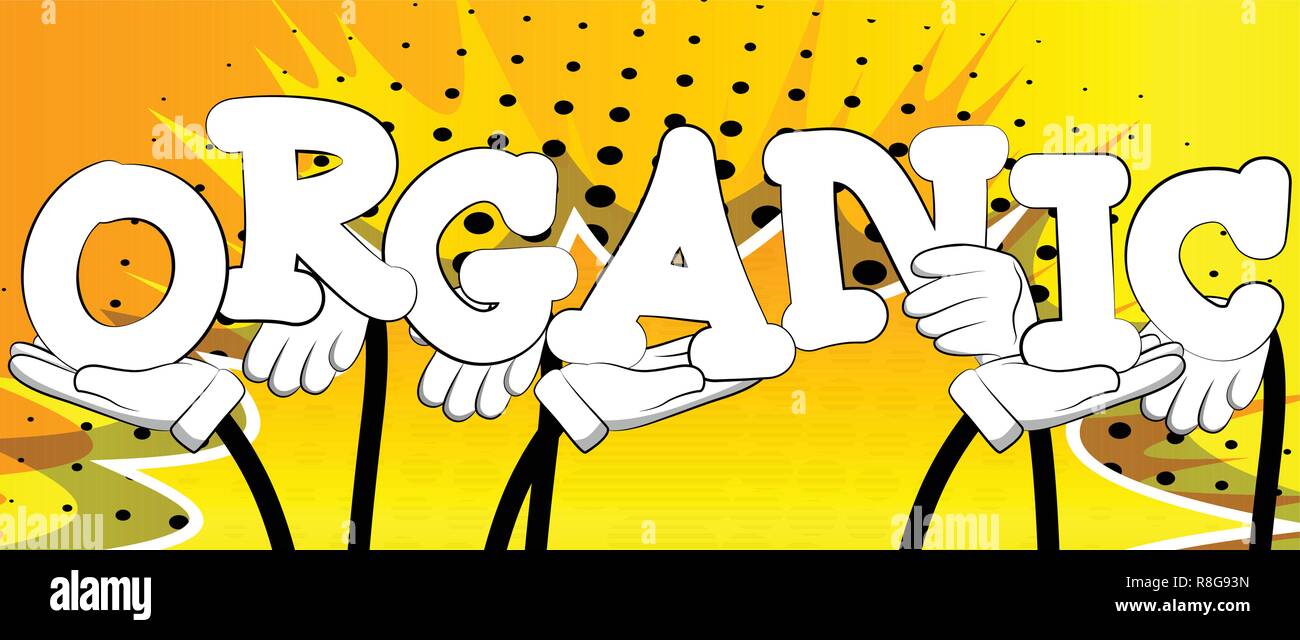 Diverse hands holding letters of the alphabet created the word Organic ...