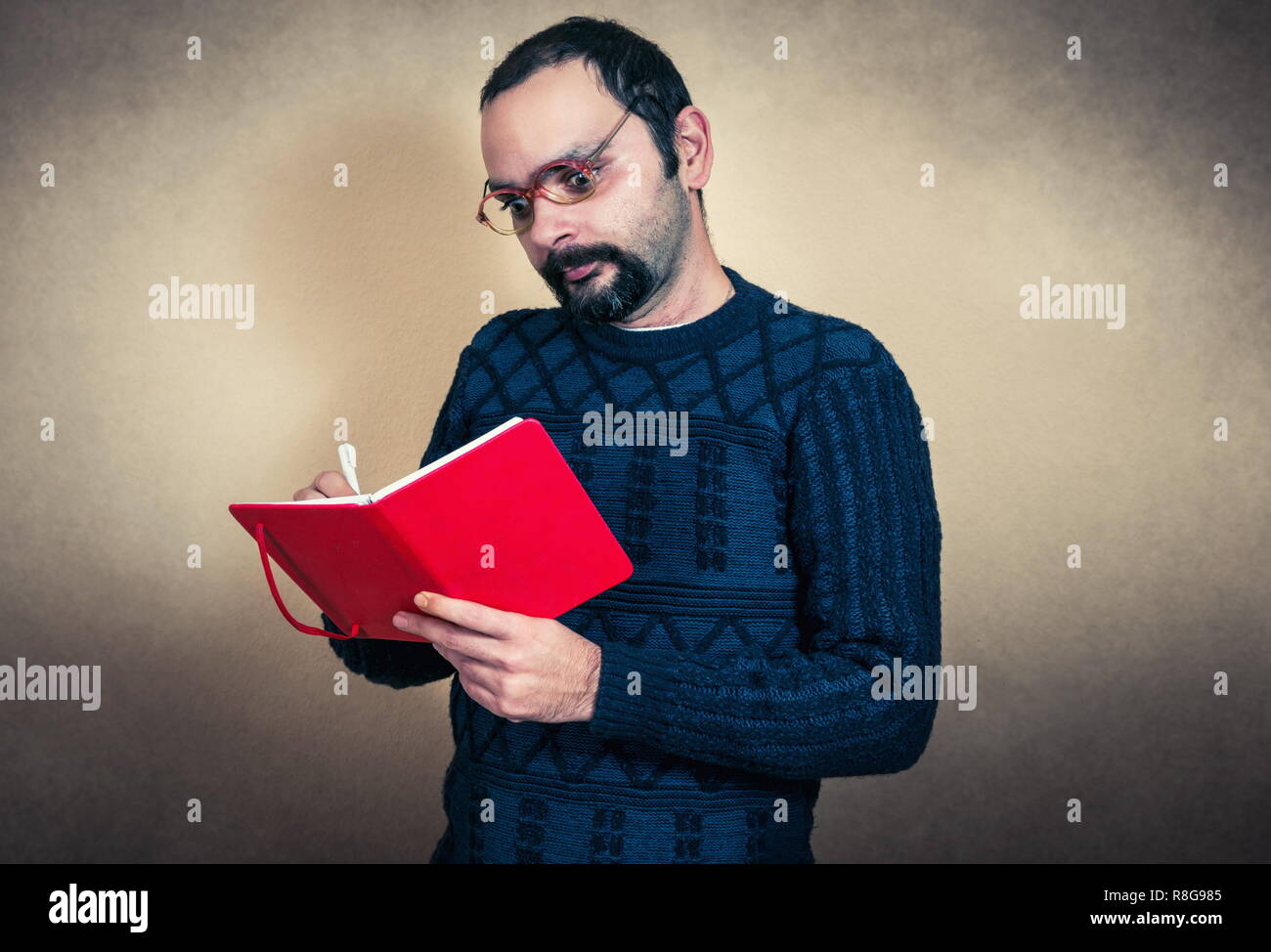 Beard young man thinking writing hi-res stock photography and images ...