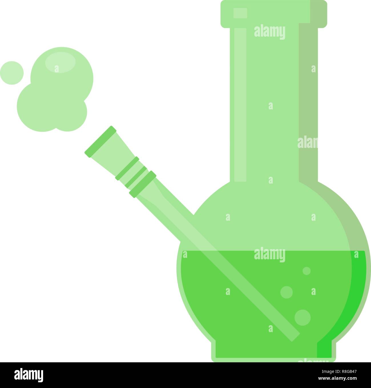 Glass bong for smoking. Isolated vector illustration on white ...