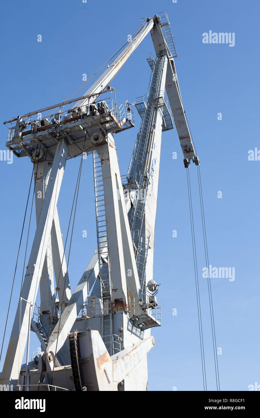 truck crane shipyard sea berth industrial nice Stock Photo - Alamy