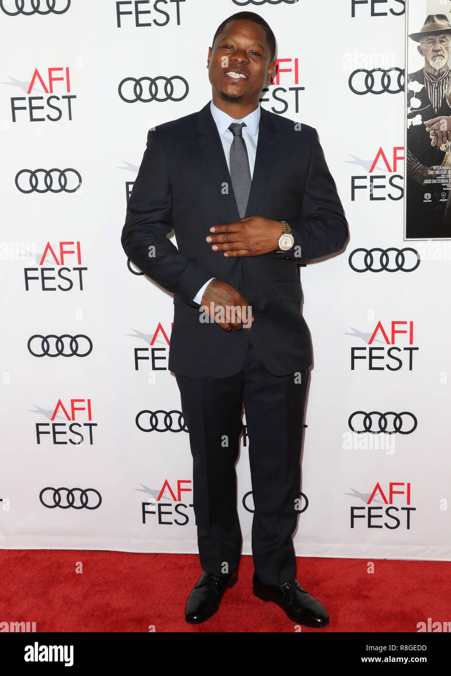 HOLLYWOOD, LOS ANGELES, CA, USA - NOVEMBER 09: Jason Mitchell arrives ...