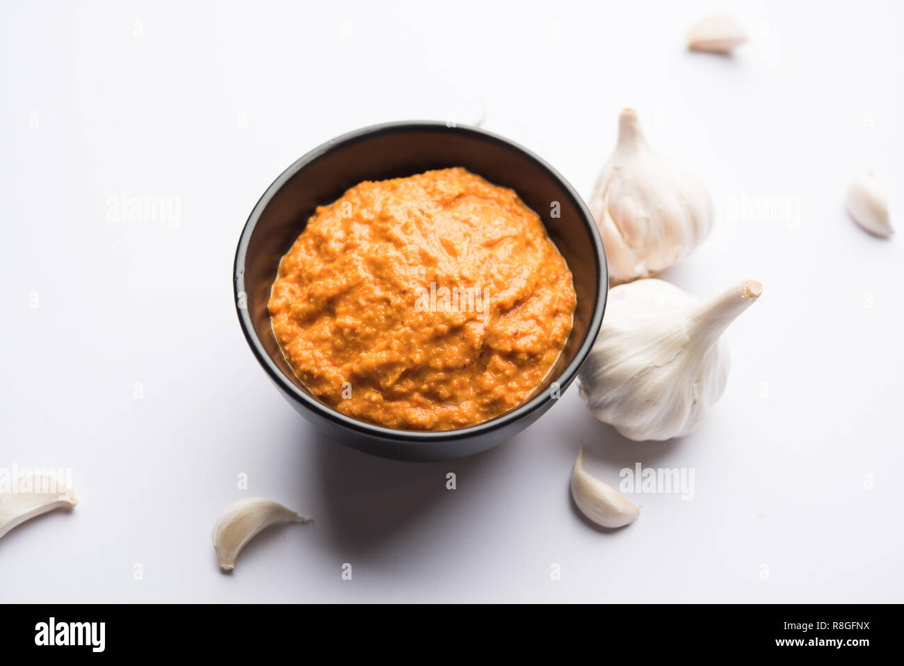Garlic chutney, made using lahsun/lehsun originating from the India ...