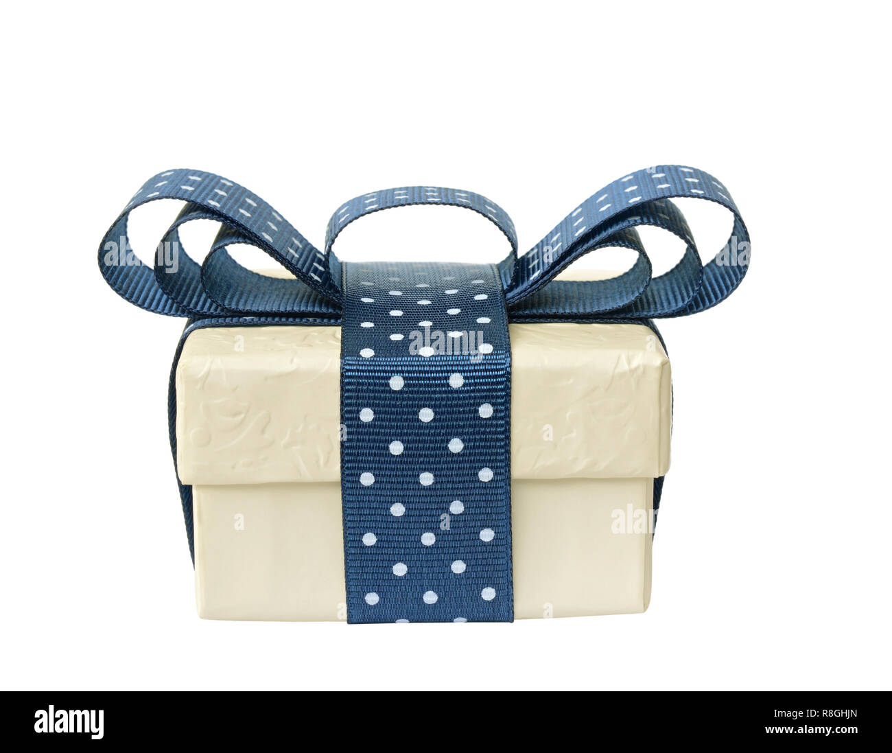 Gift box with a bow isolated on white Stock Photo - Alamy