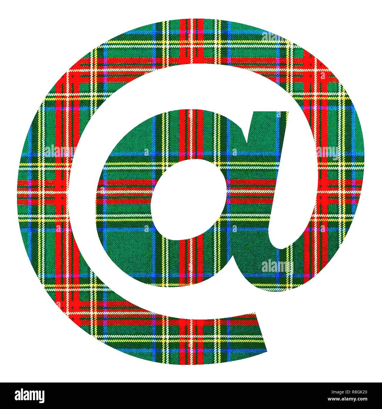 Scottish style fabric texture Alphabet Symbol Character on White ...
