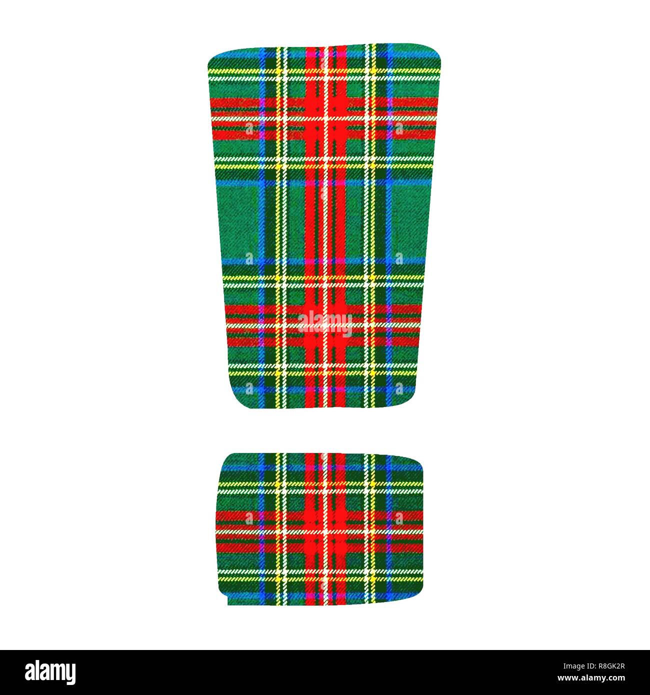 Scottish style fabric texture Alphabet Symbol Character on White ...