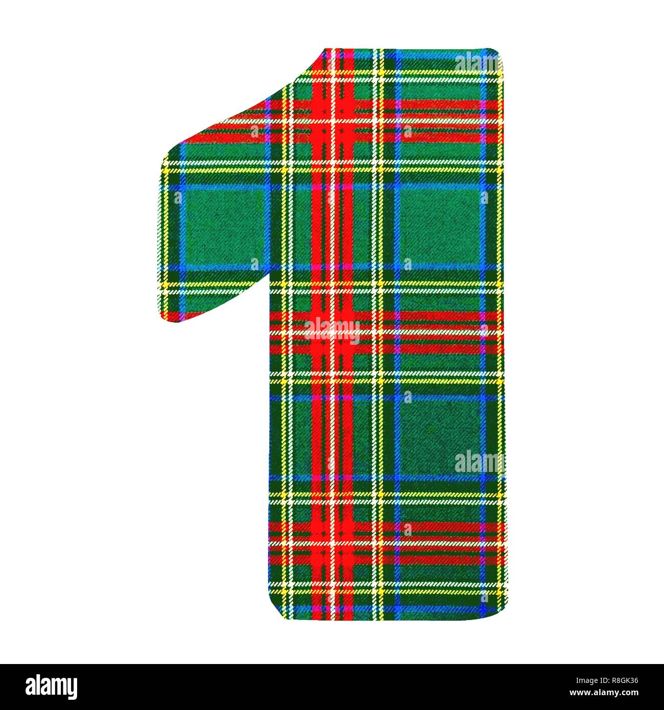 Scottish style fabric texture NUMBER on White Background Stock Photo ...