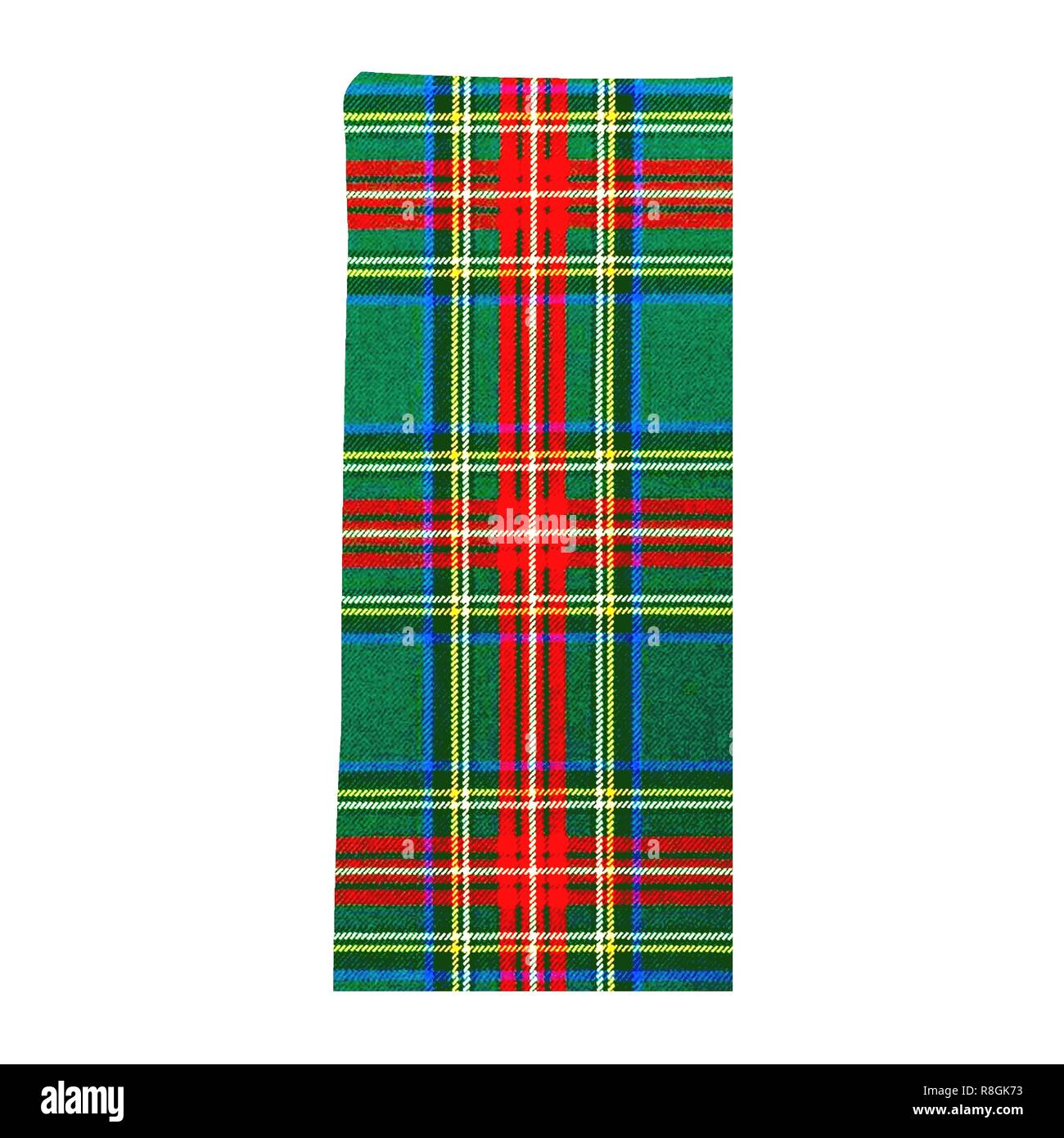 Scottish style fabric texture Alphabet Symbol Character on White ...