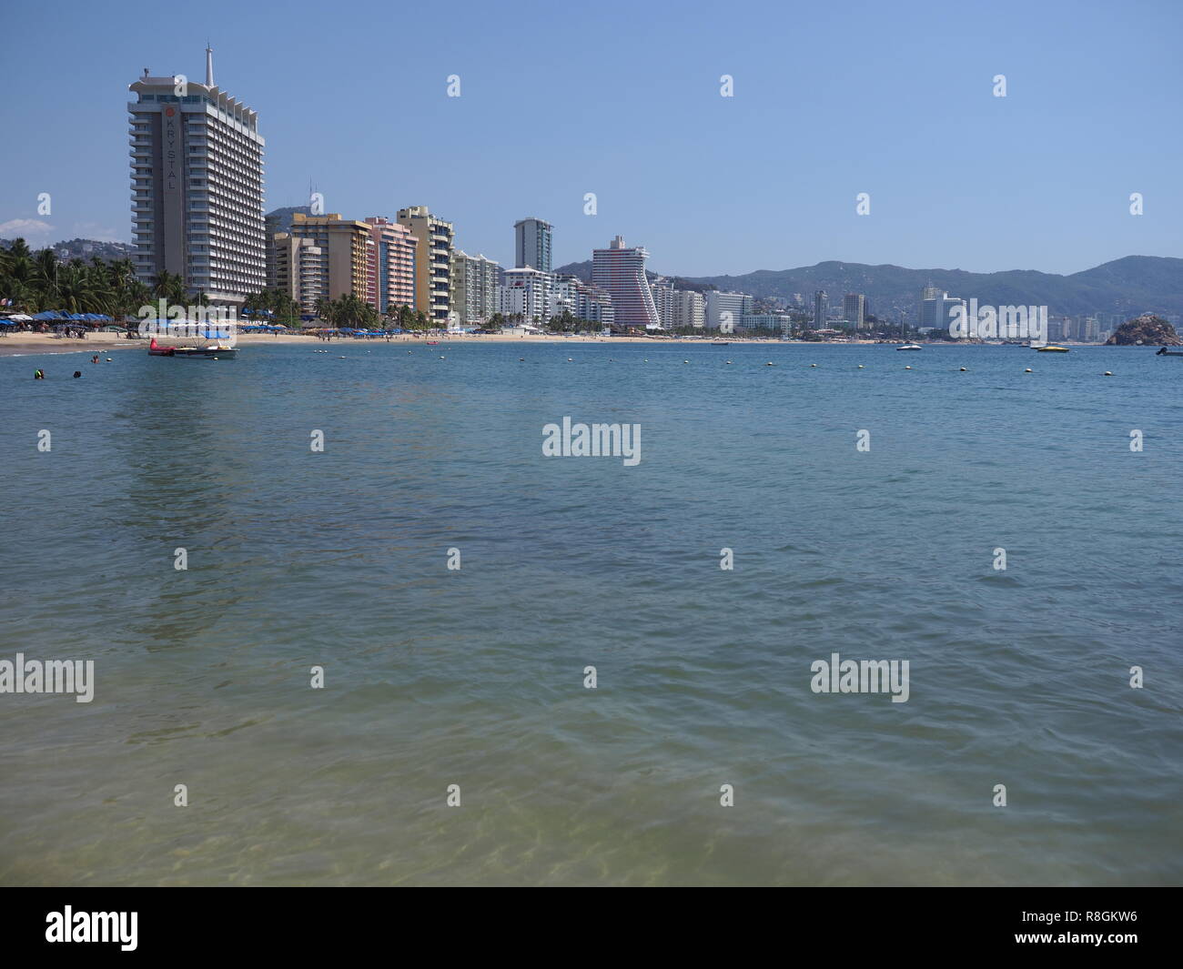 ACAPULCO, MEXICO NORTH AMERICA on MARCH 2018: View of sandy beach ...
