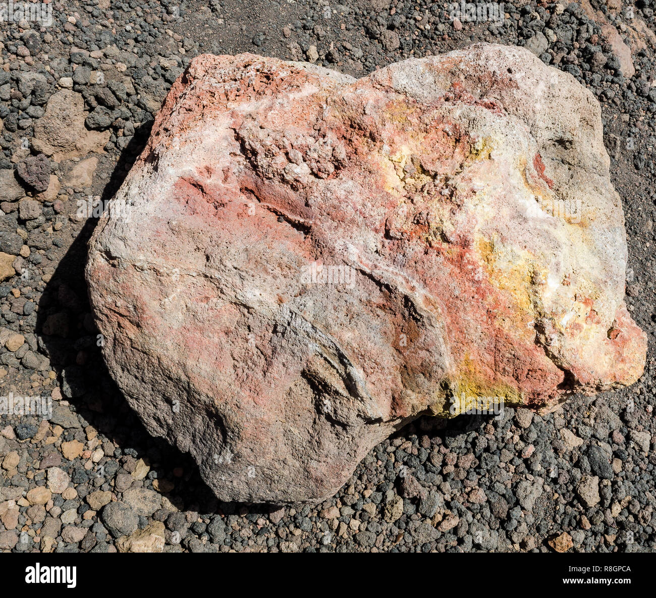 Volcanic stone of various colors. Many minerals of different colors ...