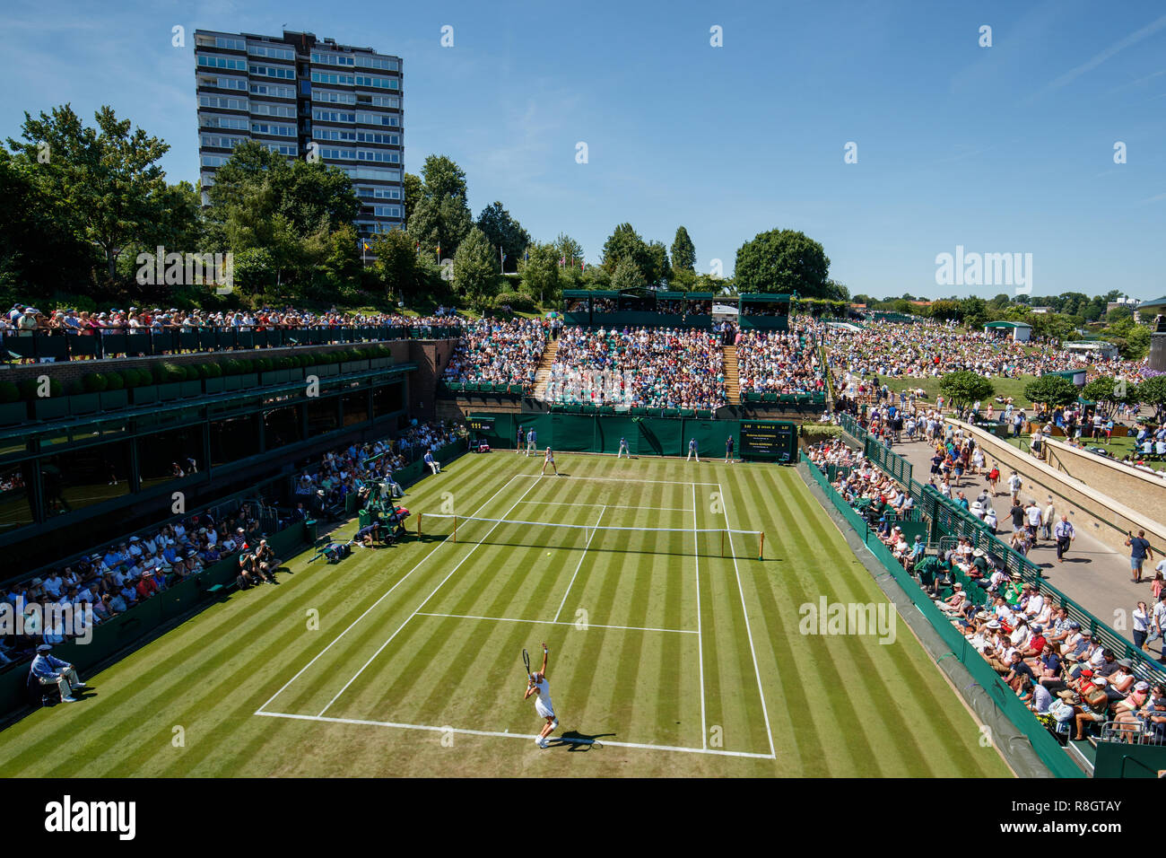 General view around the grounds at the All England Lawn Tennis Club and ...
