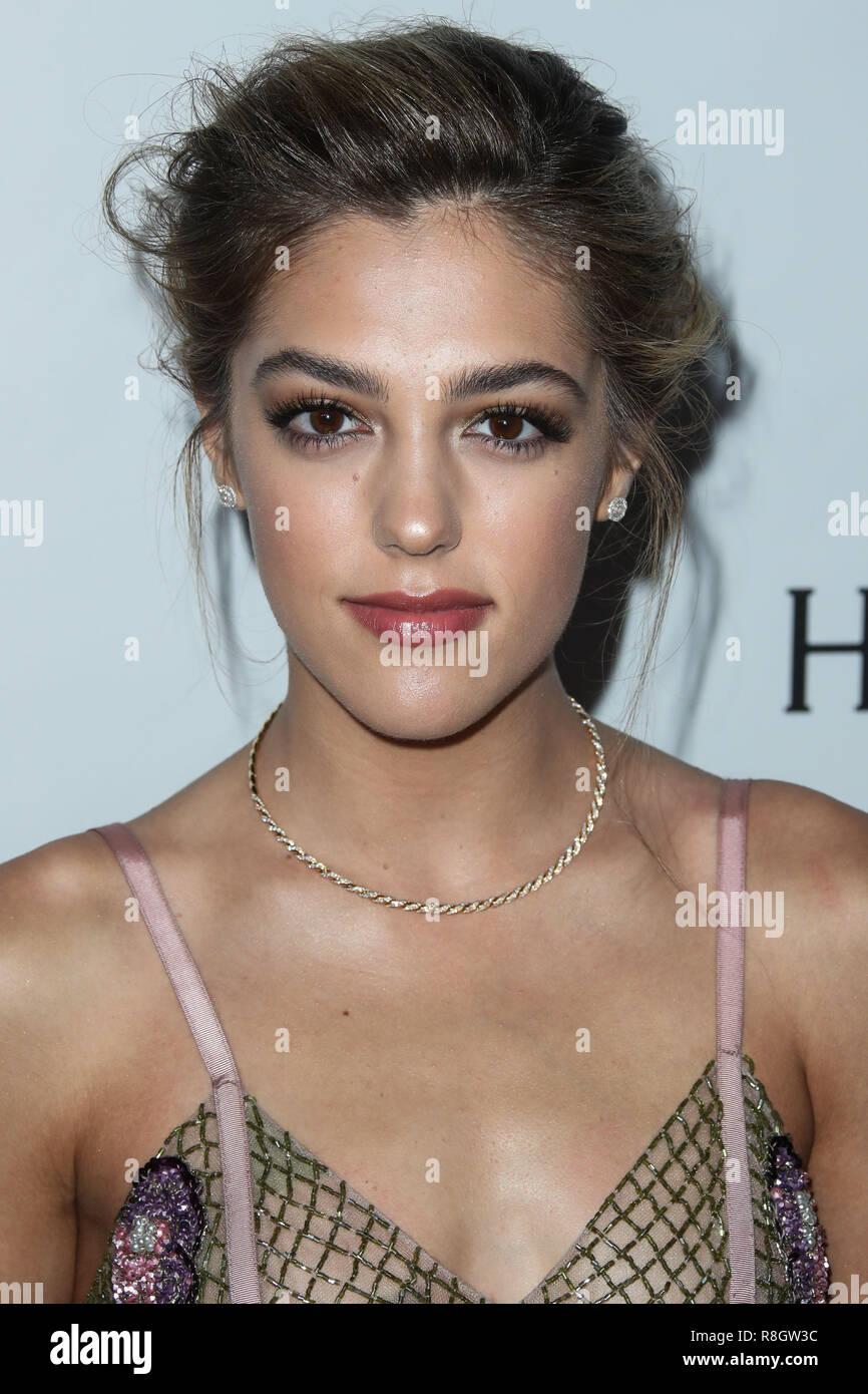 BEVERLY HILLS, LOS ANGELES, CA, USA - OCTOBER 13: Model Sistine Stallone wearing a PatBo dress ...