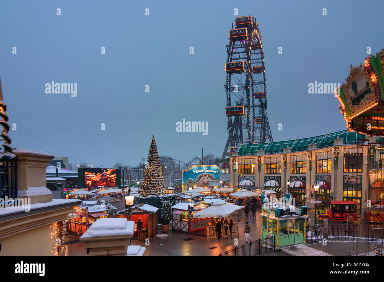 Wien, Vienna: Riesenrad (Ferris Wheel, giant wheel) in Prater Amusement ...