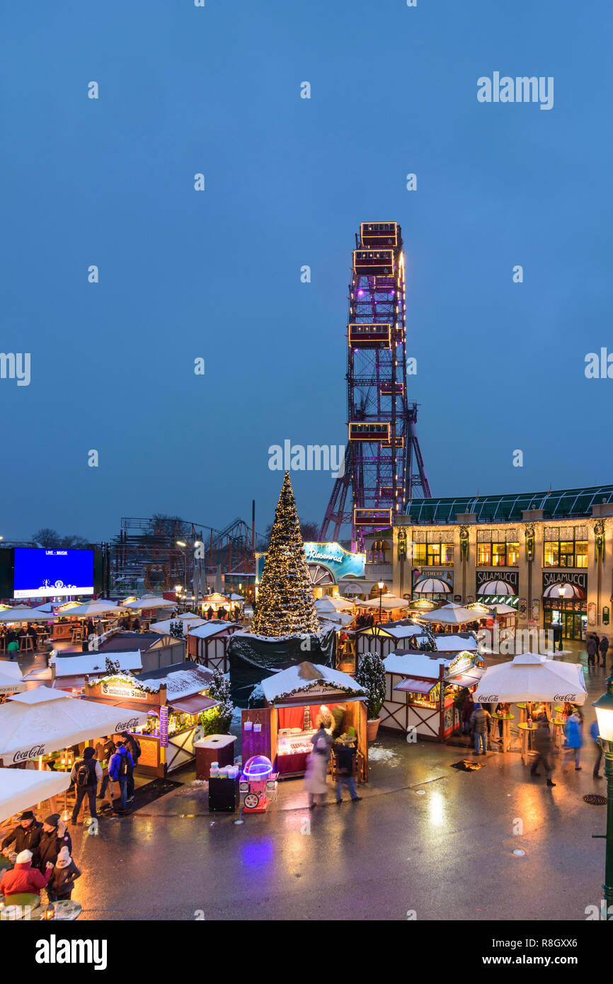 Wien, Vienna: Riesenrad (Ferris Wheel, giant wheel) in Prater Amusement ...