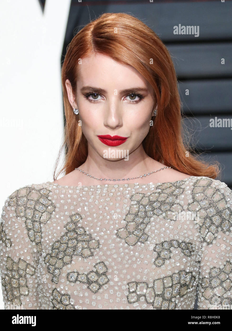 BEVERLY HILLS, LOS ANGELES, CA, USA - FEBRUARY 26: Emma Roberts arrives ...