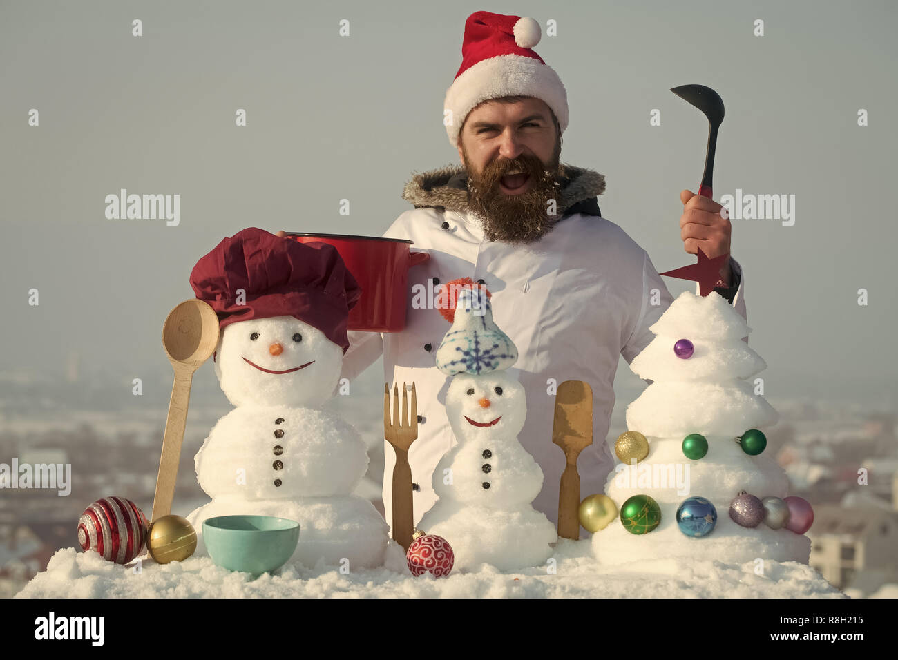 Christmas cooking utensils snow tree hi-res stock photography and ...