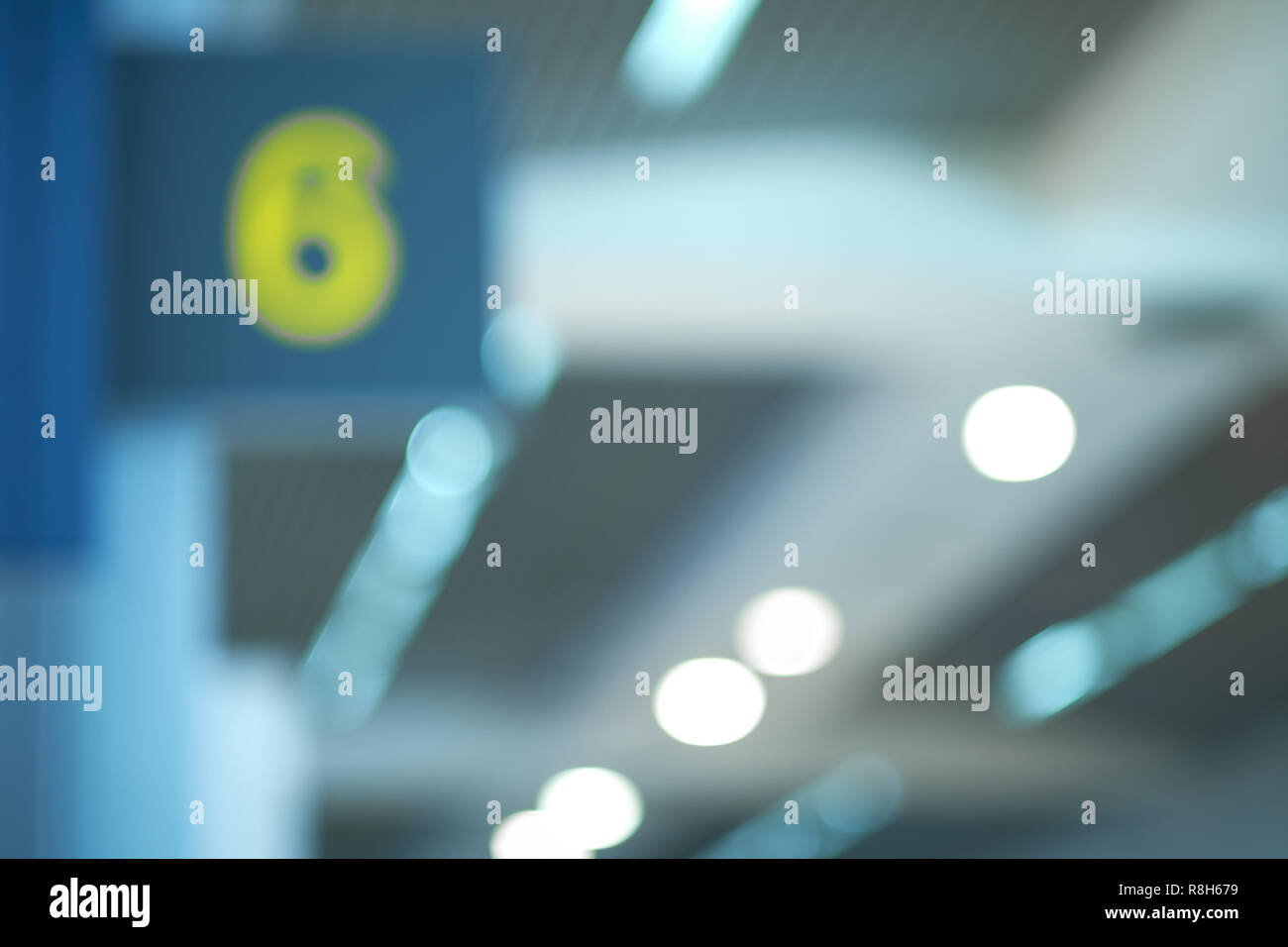 Abstract blur of gate number 6 at international airport Stock Photo - Alamy
