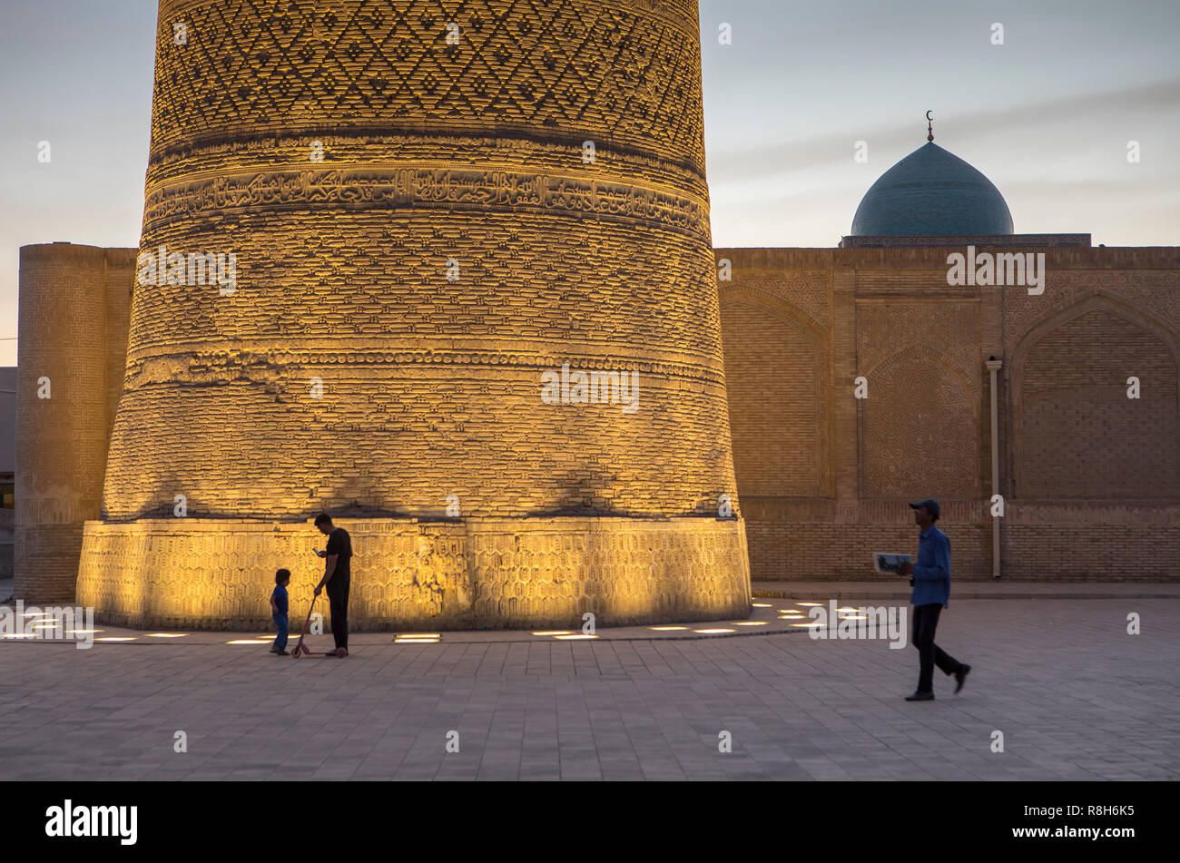 Base of Kalon minaret, Bukhara, Uzbekistan Stock Photo - Alamy
