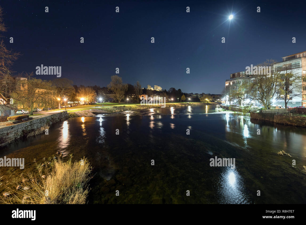 The River Kent at Kendal by night Stock Photo - Alamy