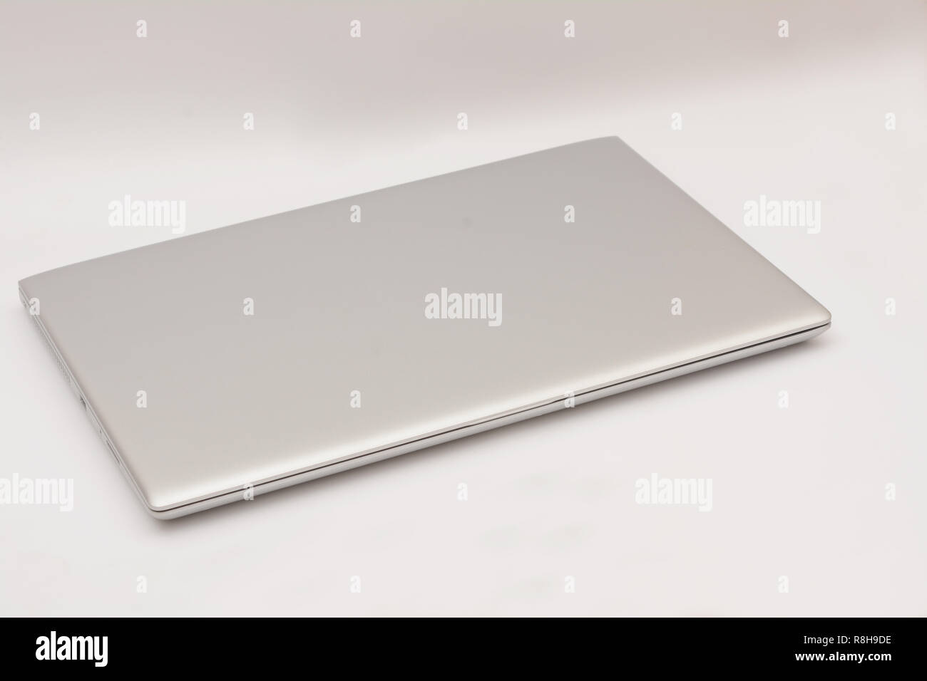 Top view of laptop on white background, conceptual theme Stock Photo ...