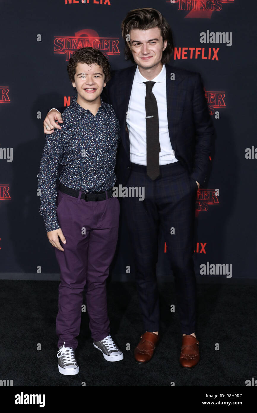 WESTWOOD, LOS ANGELES, CA, USA - OCTOBER 26: Gaten Matarazzo, Joe Keery ...