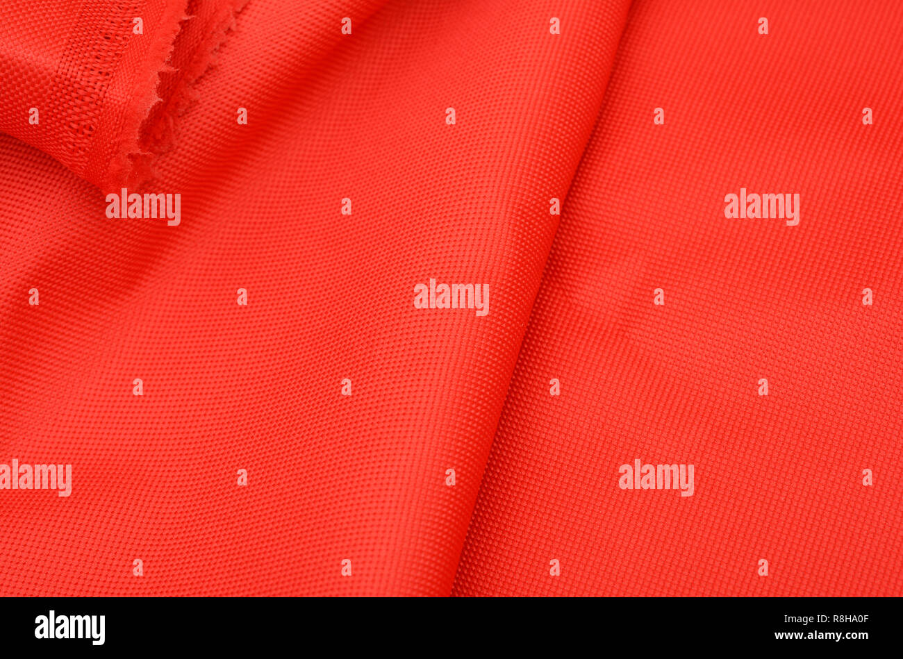 Red fabric cloth close up background texture Stock Photo - Alamy
