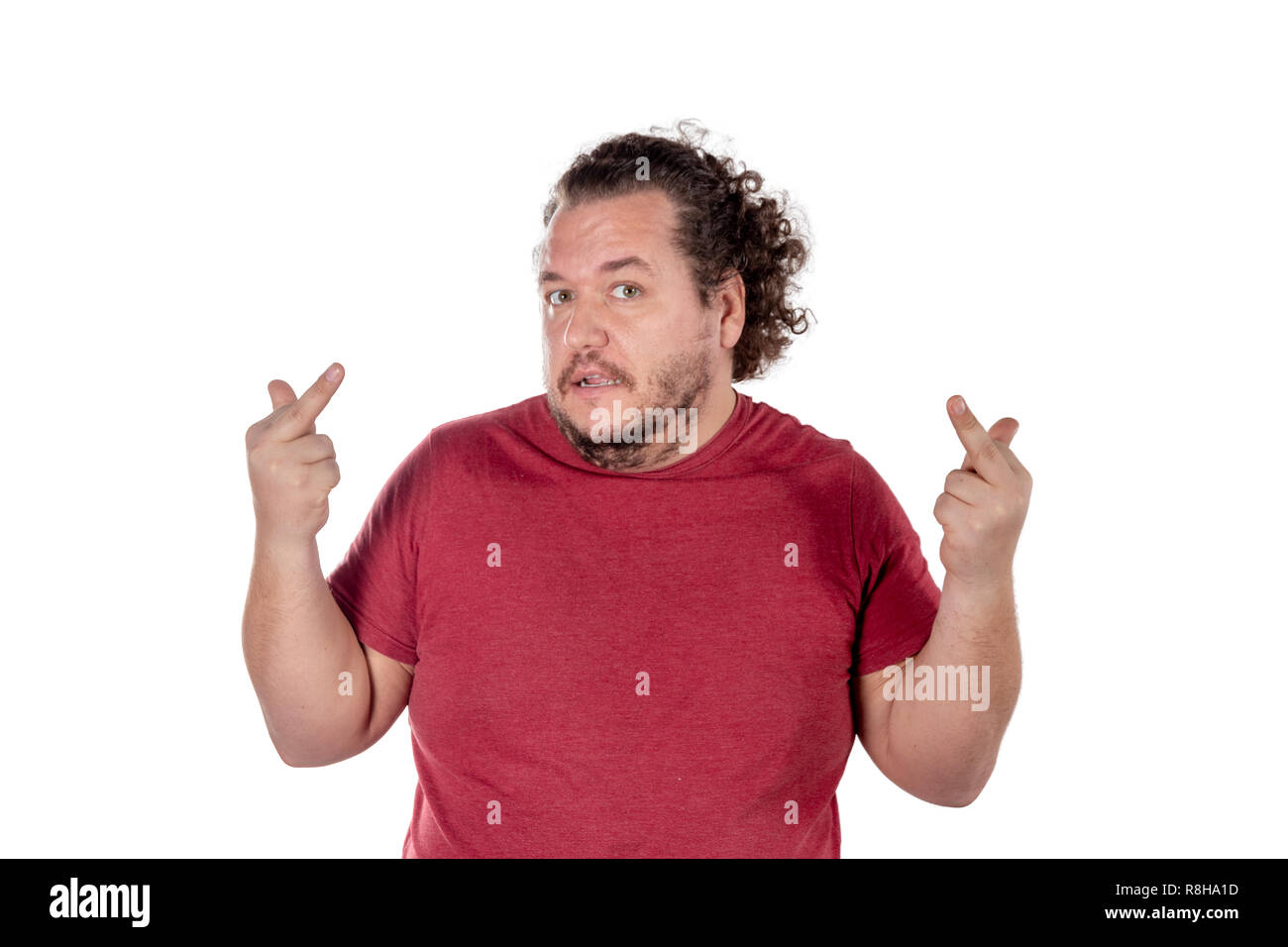 Happy fat man big smile hi-res stock photography and images - Alamy