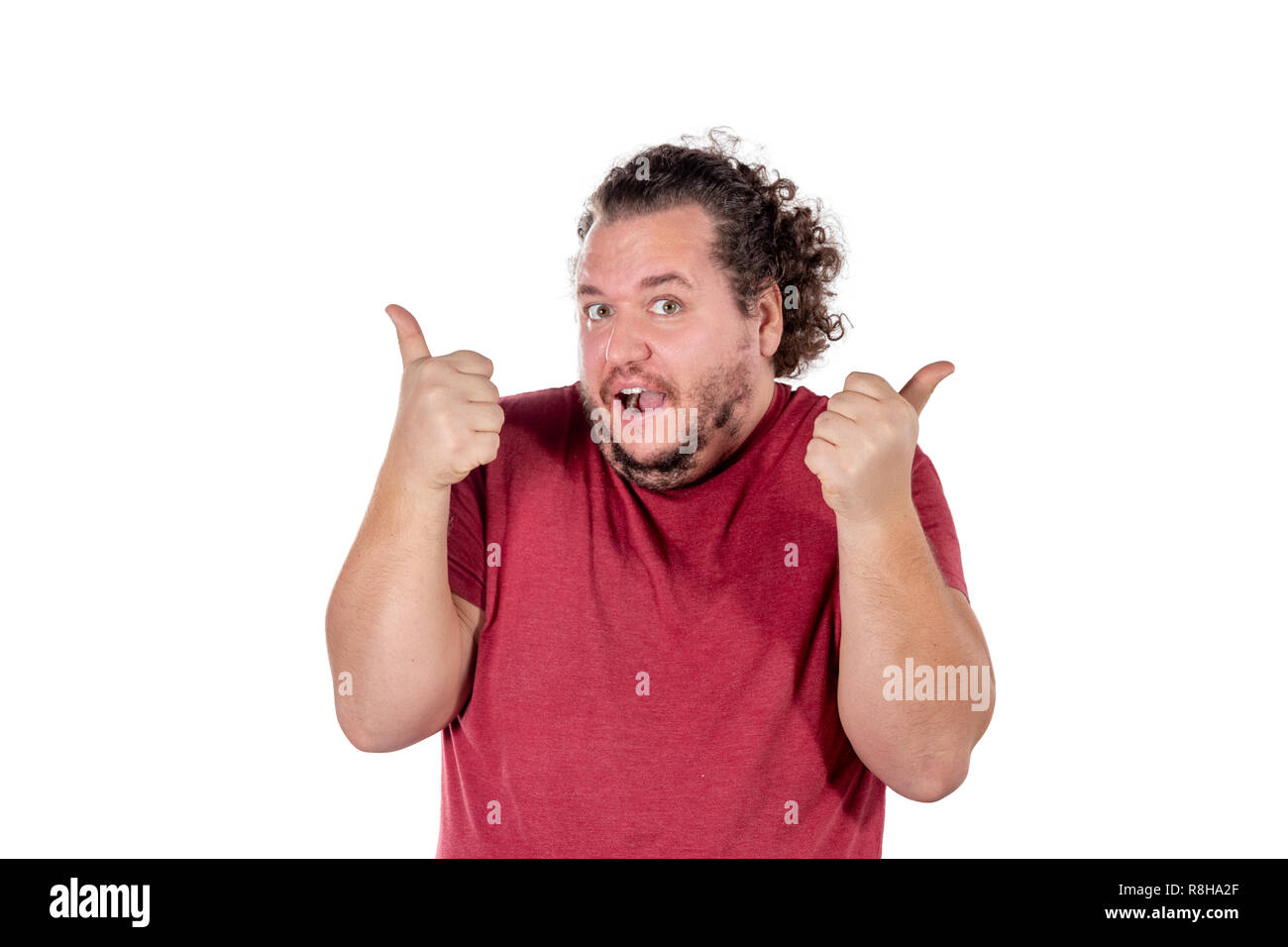 Big belly male showing thumbs hi-res stock photography and images - Alamy