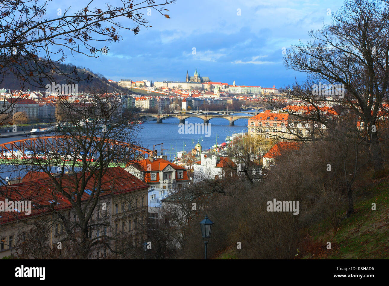 Praga view. Vltava River Stock Photo - Alamy