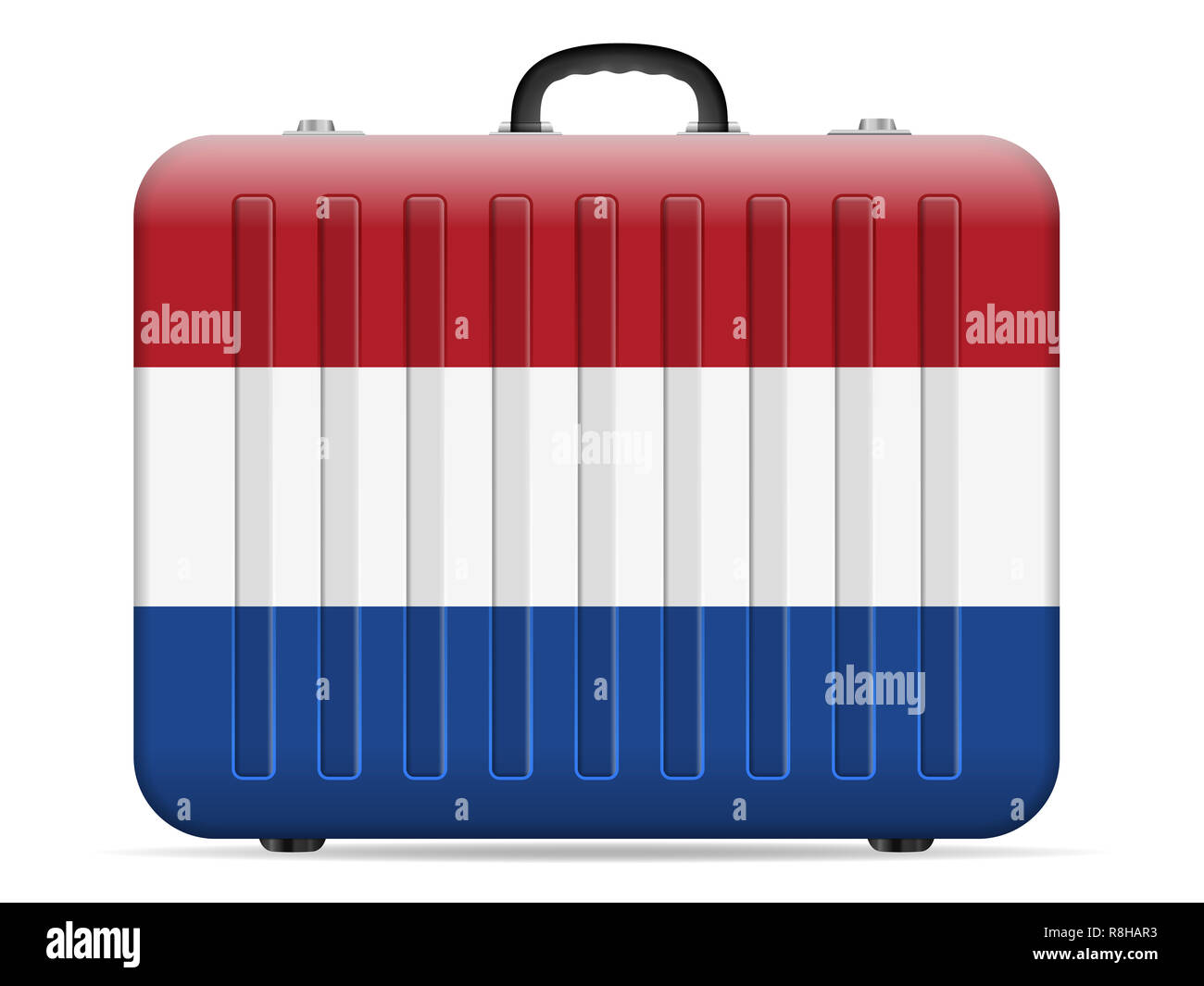 Netherlands flag travel suitcase on a white background. Vector ...