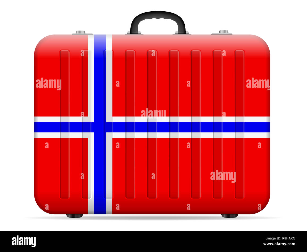 Norway flag travel suitcase on a white background. Vector illustration ...