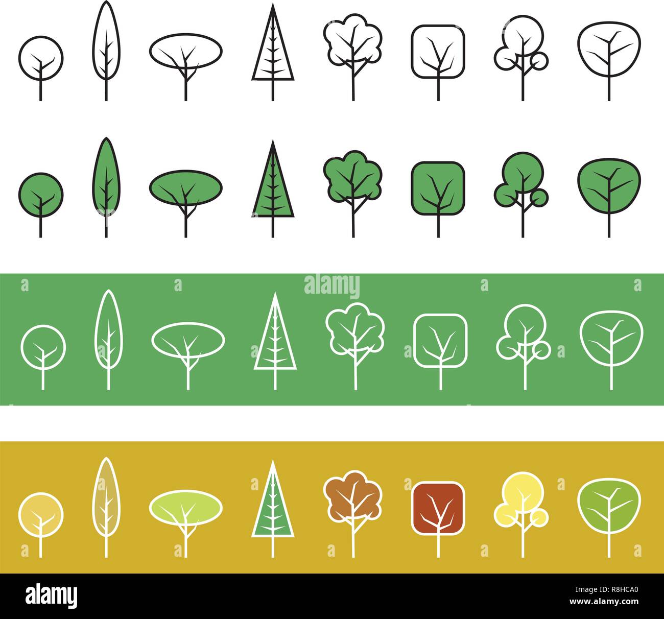 Tree Shape Collection Stock Vector Image & Art - Alamy