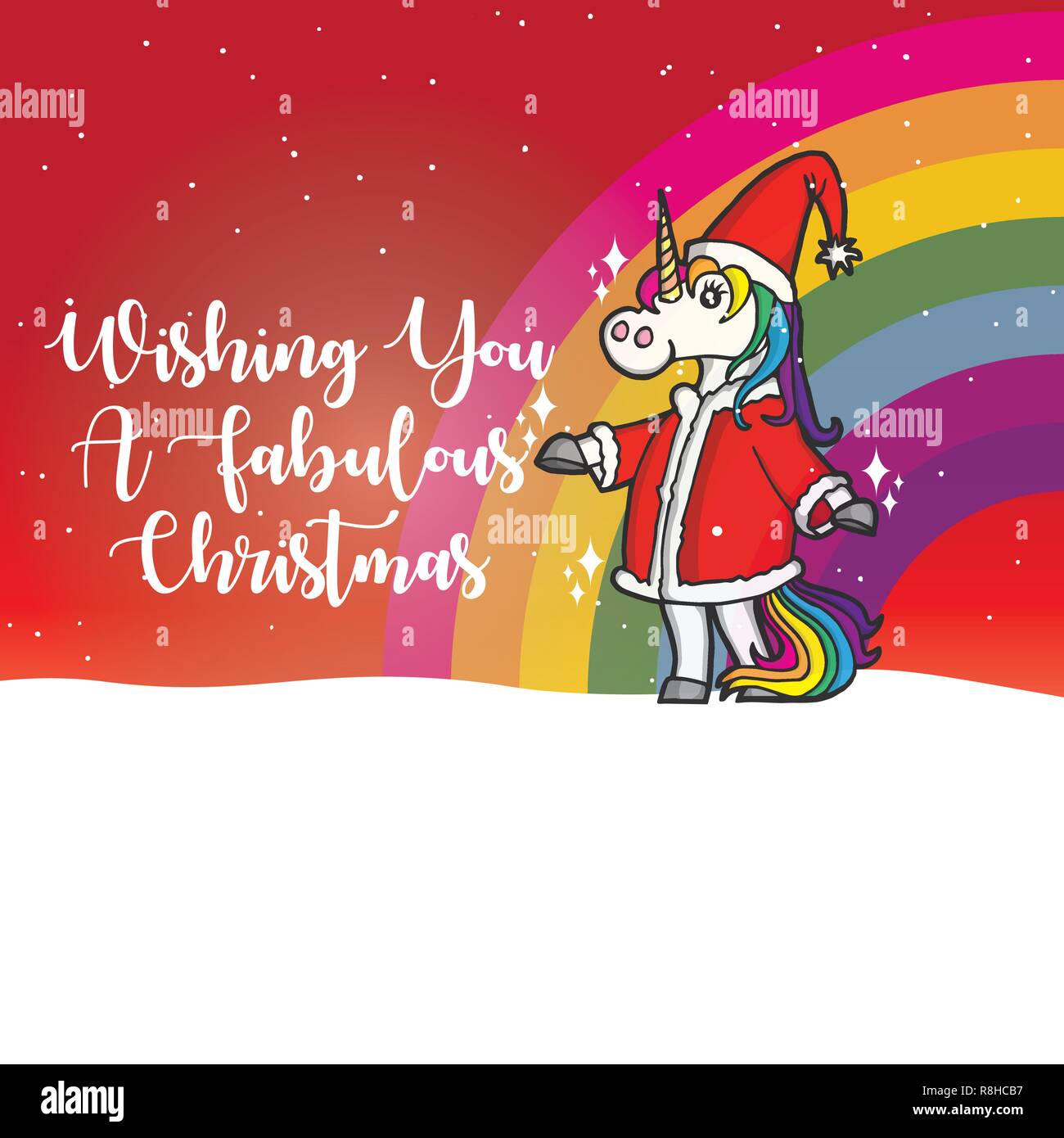 UNICORN SANTA CLAUS Greetings Card Stock Vector Image & Art - Alamy